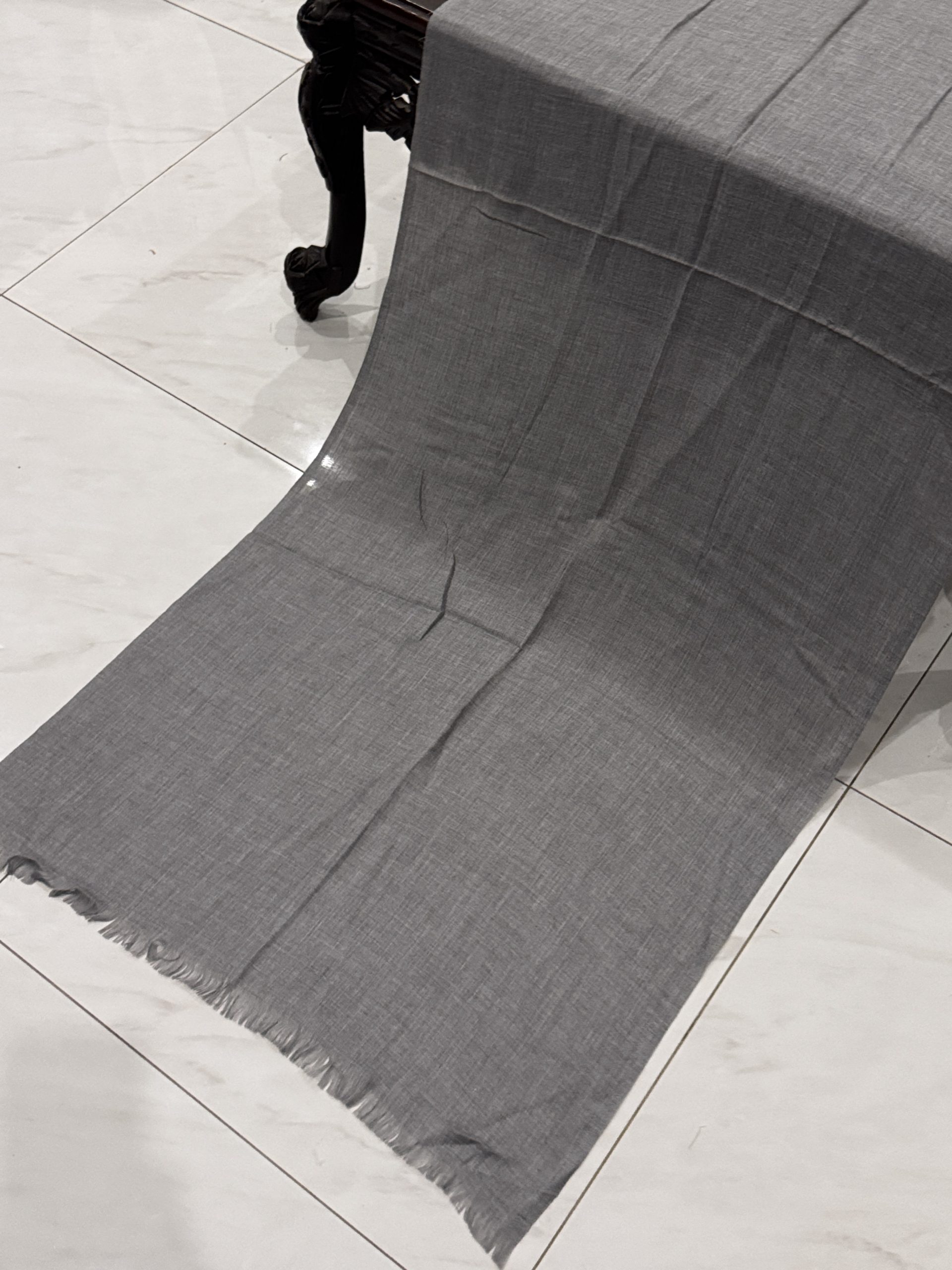 Rawa – Plain Grey Cashmere Stole (28×70 inches) – Shawl & Craft Store