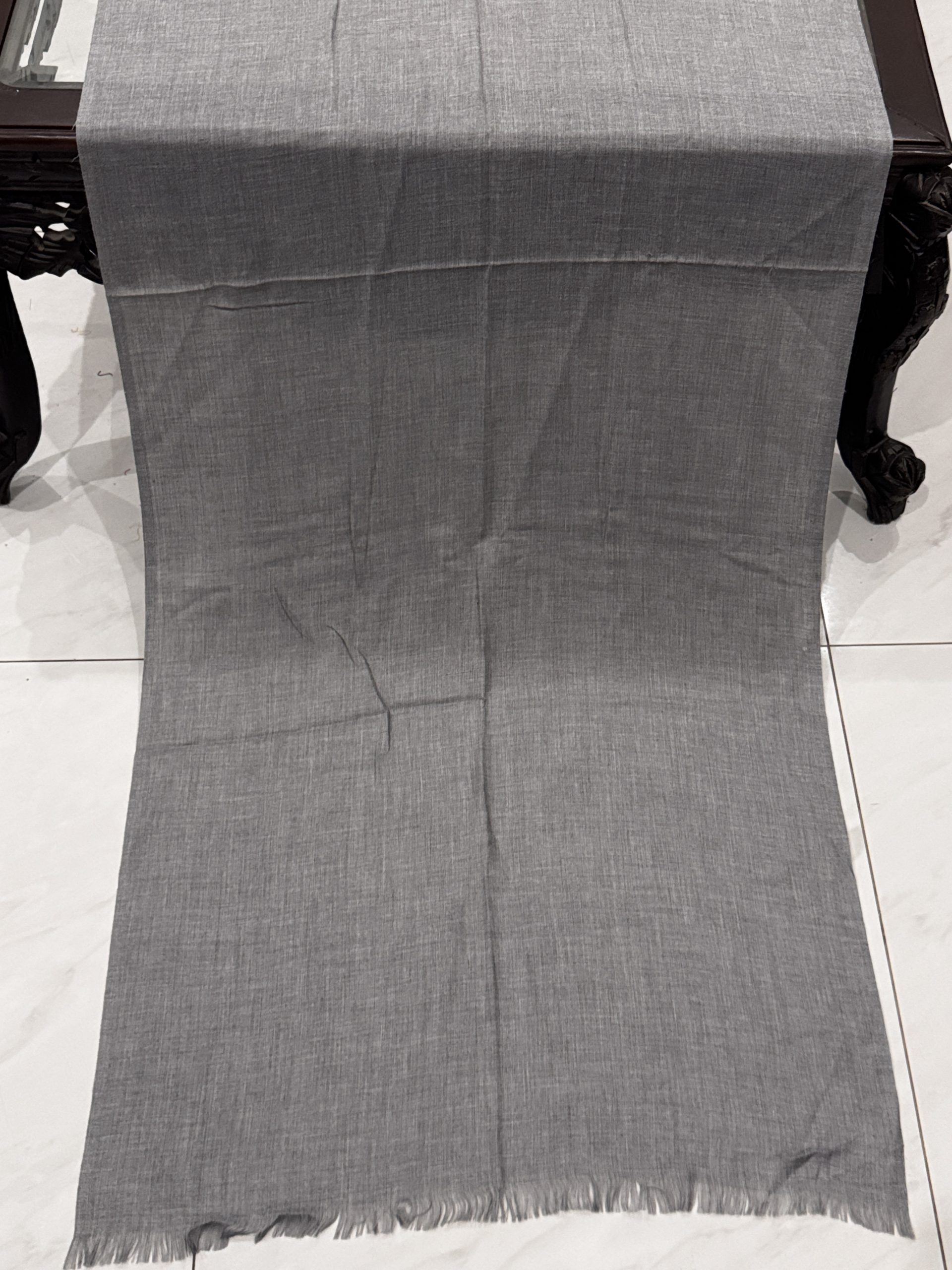Rawa – Plain Grey Cashmere Stole (28×70 inches) – Shawl & Craft Store