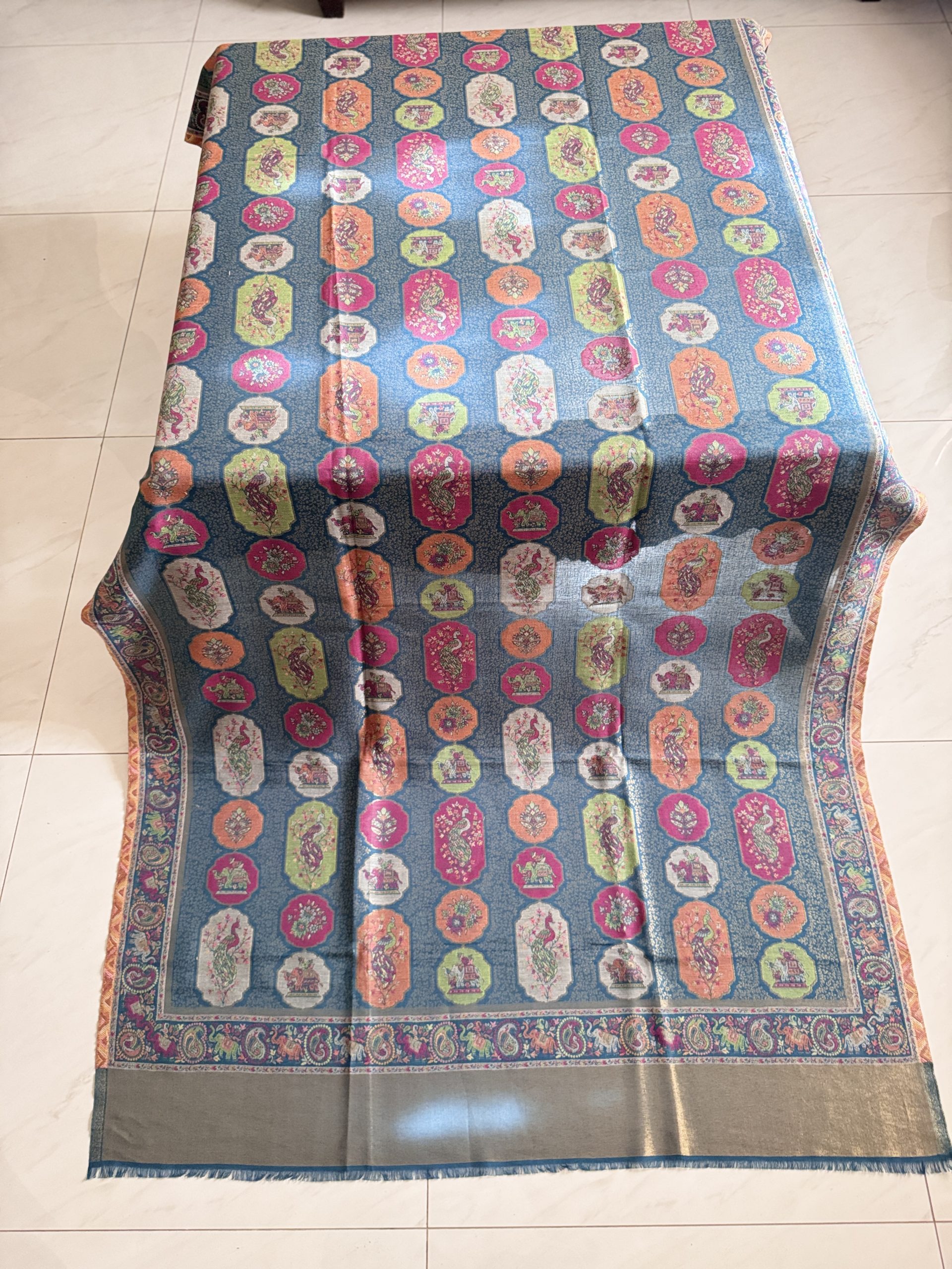 “Zinc Moon Aura” Kani Full Jaal Shawl – Shawl & Craft Store